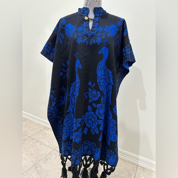 Jackets & Coats | Authentic Nwt Artisan Mexican Pancho Peacock Birds ...